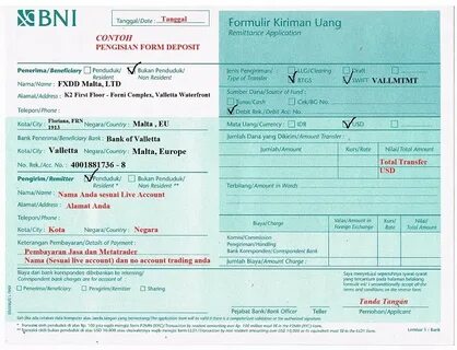 contoh cara mengisi formulir pembukaan rekening bni
